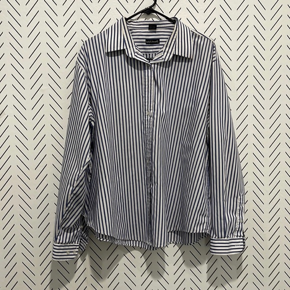 Lady Edwards | Tops | Lady Edwards Striped Button Down Shirt Xl Coastal ...